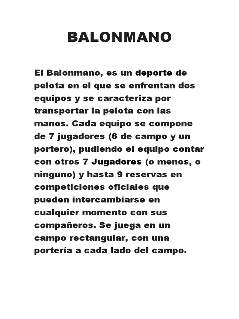 Fundamentos del Balonmano Explicados | PDF