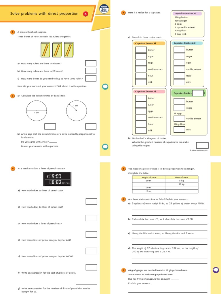 Year 8 Solve-problems-with-direct-proportion-R-2021 | PDF