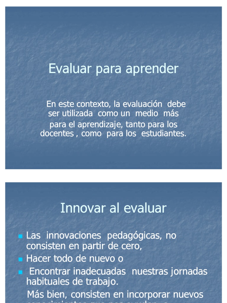 Evaluar para Aprender | PDF | Evaluación | Aprendizaje