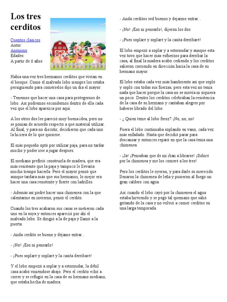 Los Tres Cerditos Pdf