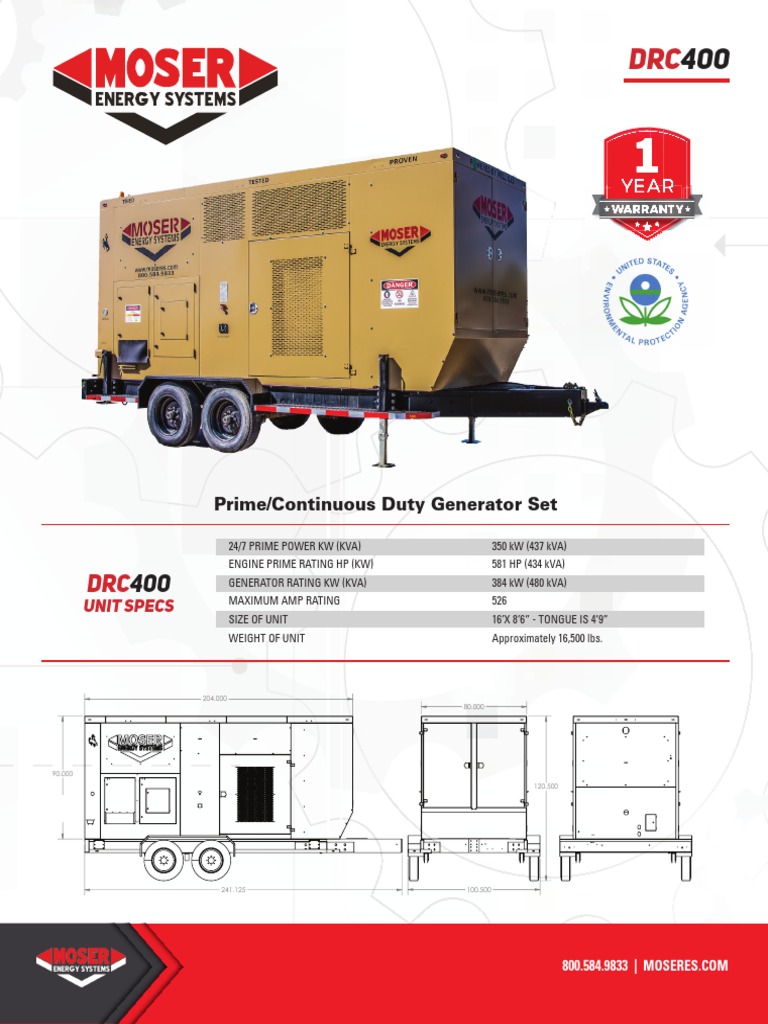Moser Specsheet DRC400 | PDF | Internal Combustion Engine | Electrical ...