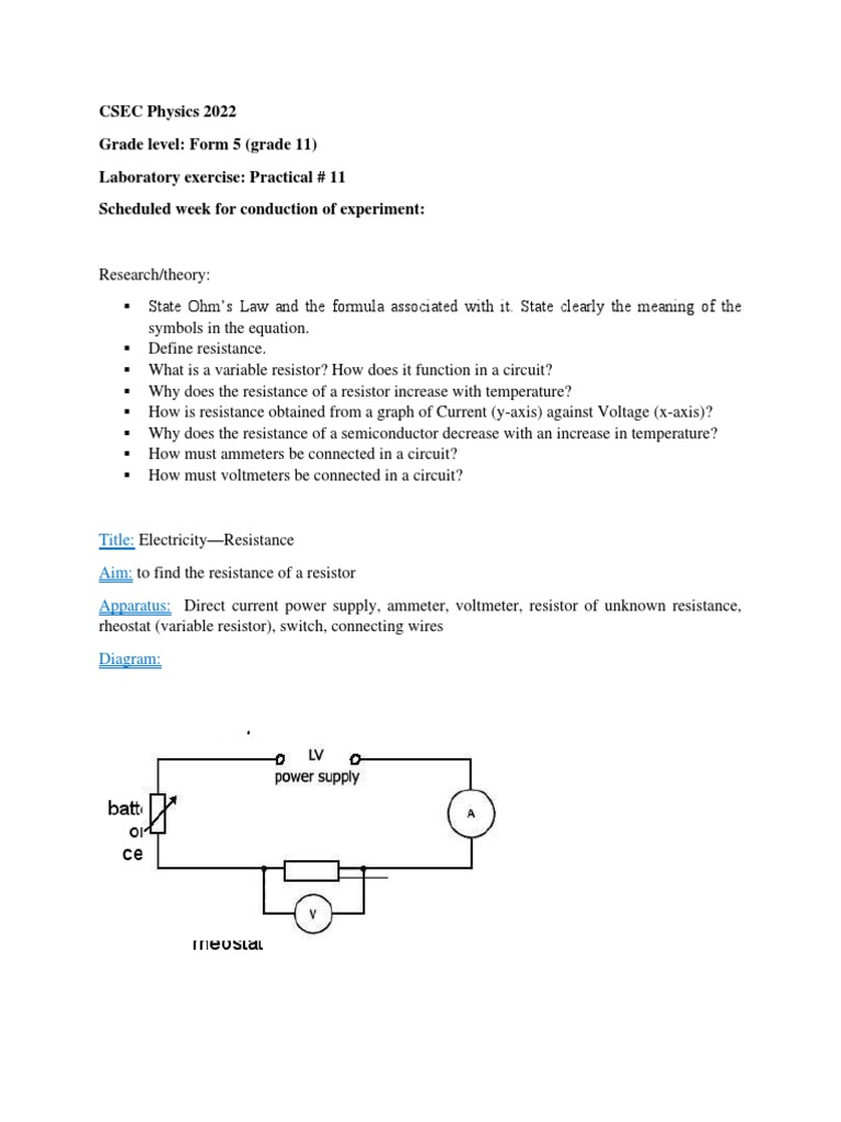 Determination of Unknown Resistance | PDF | Series And Parallel Circuits | Voltage