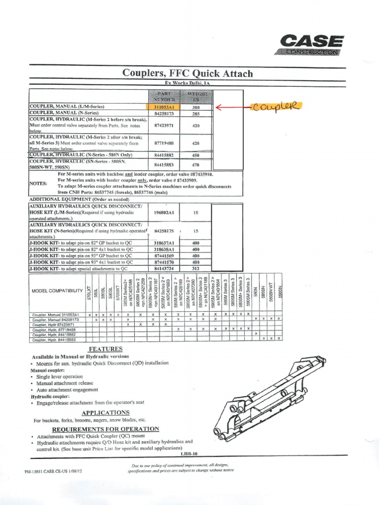 580SL Attachments | PDF