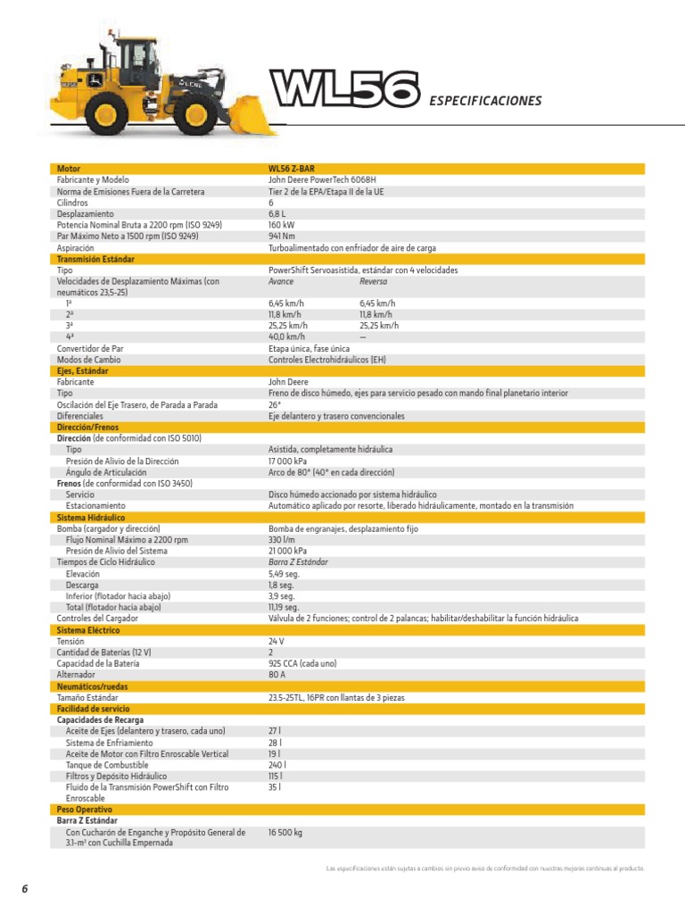 Brochure WL56 | PDF | Máquinas | Tecnología de vehículos