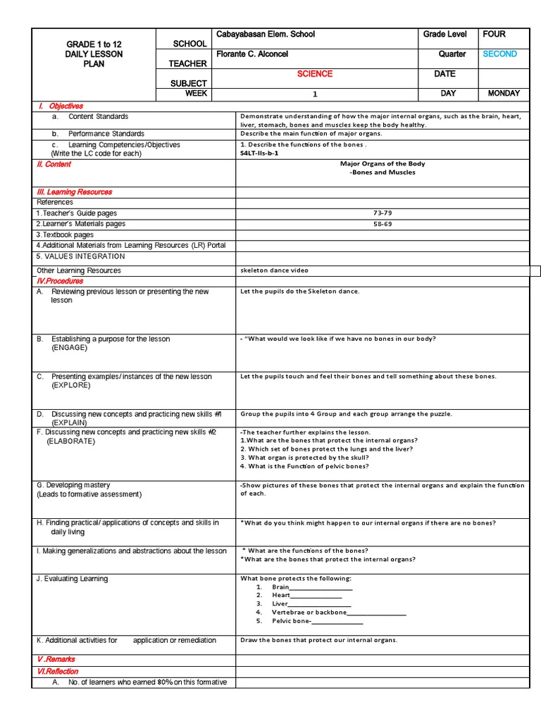 DLP Science Q2 W1 | PDF | Learning | Teachers