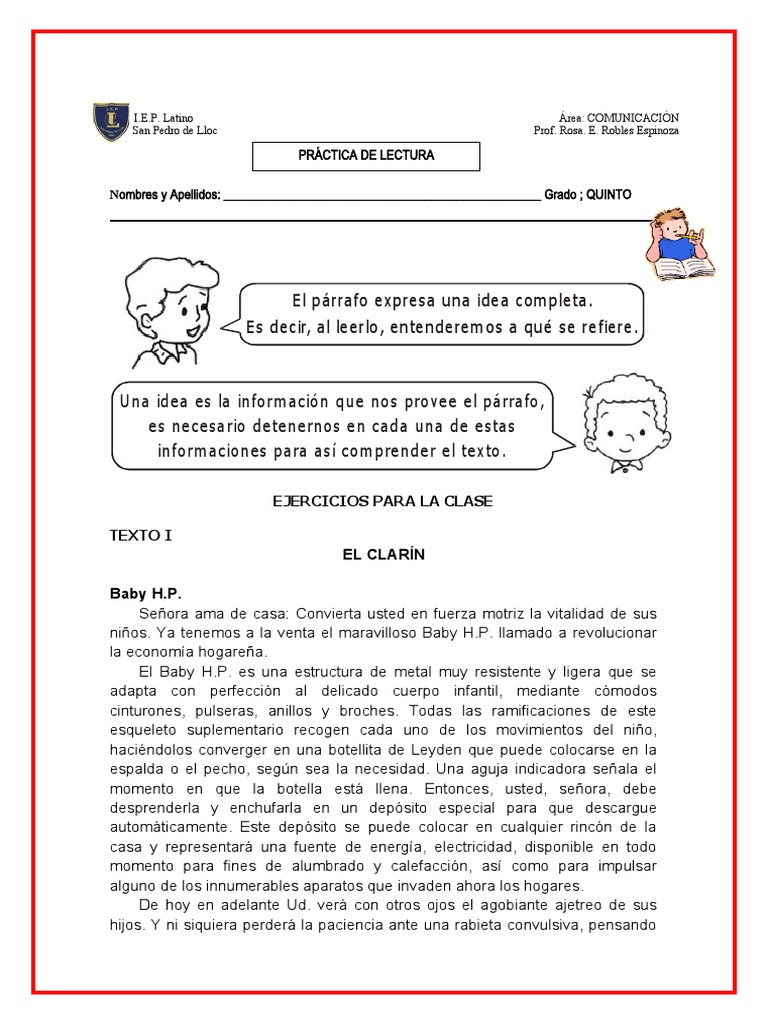 Práctica de Lectura | PDF