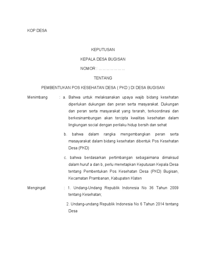 Contoh SK PKD | PDF