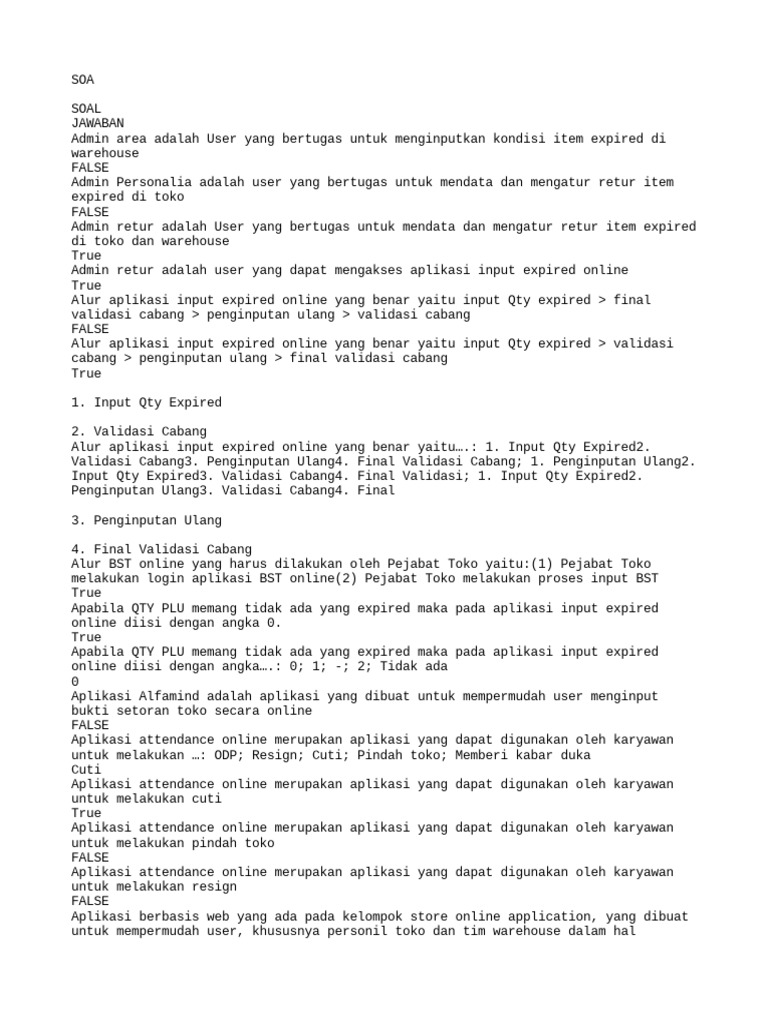 Kisi Kisi Soa Alfa | PDF