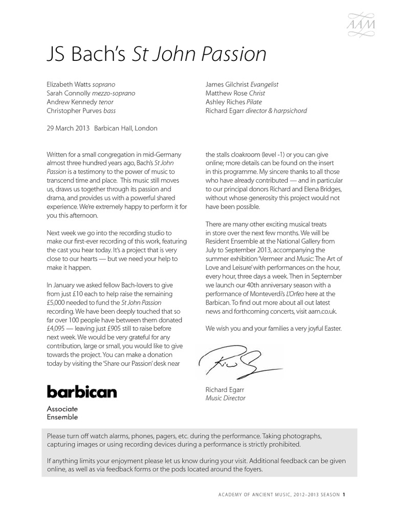 Bach ST John Passion | PDF