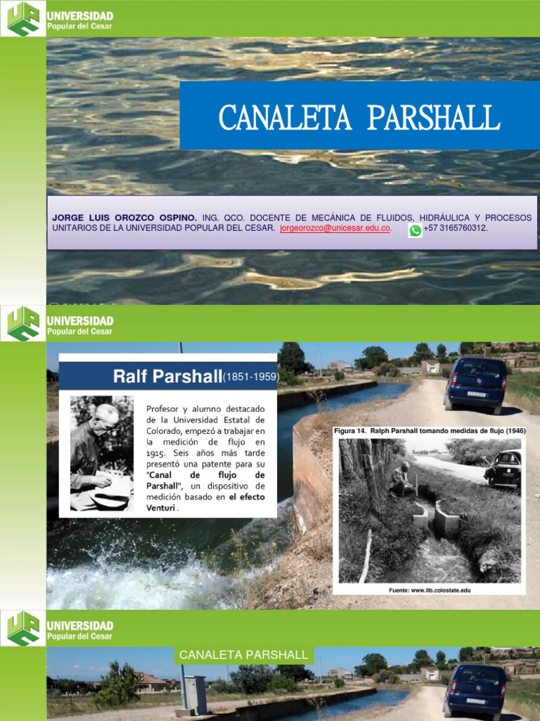 Canaleta Parshall | PDF | Descarga (hidrología) | Agua