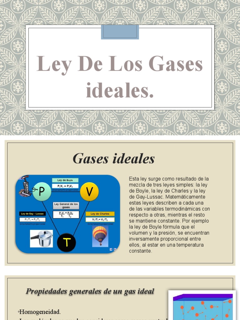 Ley de Los Gases Ideales | PDF | Gases | Química Física