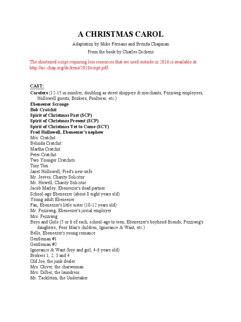 Christmas Carol Script | PDF | A Christmas Carol | Ebenezer Scrooge