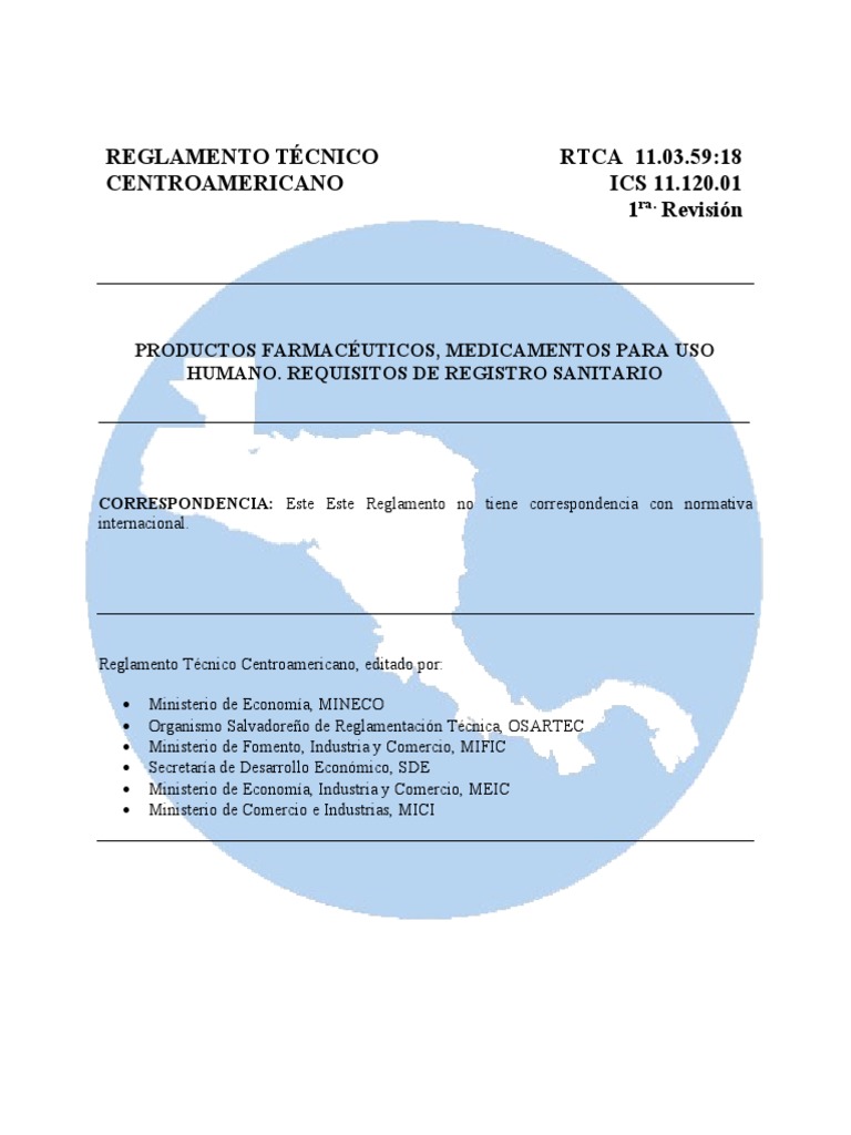 Reglamento Técnico Centroamericano RTCA 11.03.59:18 ICS 11.120.01 1 Revisión | PDF | Farmacia ...