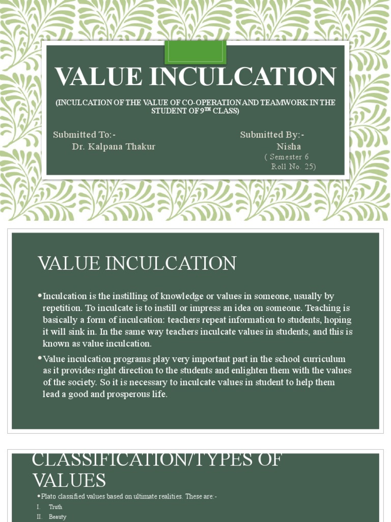 Value Inculcation | PDF | Goose | Concept