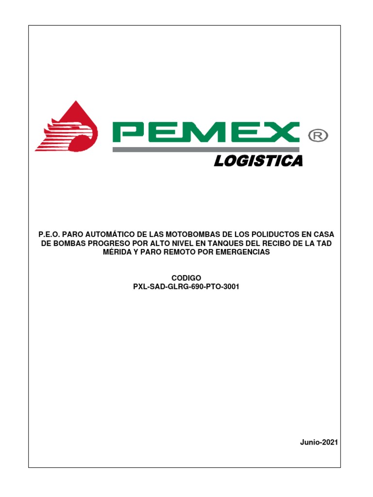 Paro Automático de Motobombas en PEMEX | PDF | Logística | Petróleo