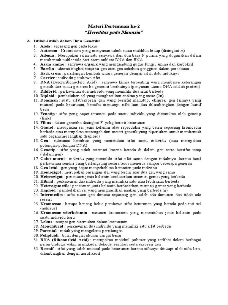 Materi P2 Hereditas Pada Manusia | PDF