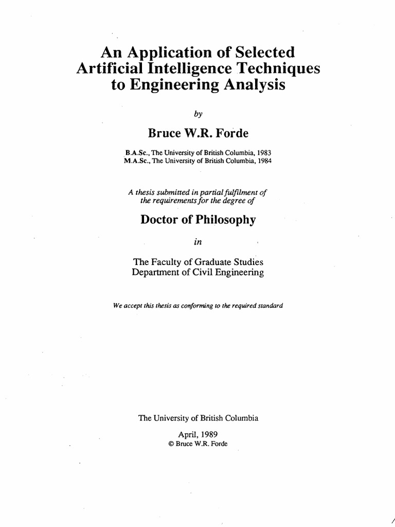 An Application of Selected Artificial Intelligence Techniques To ...