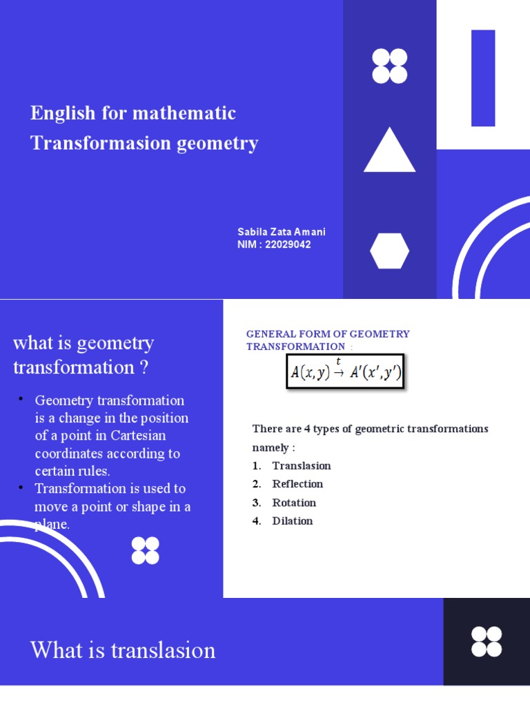 Transformasion Geometry Pdf Cartesian Coordinate System Shape