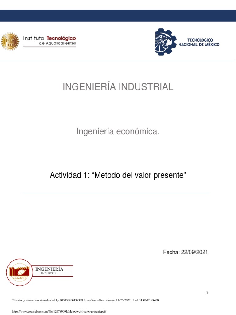 Metodo Del Valor Presente PDF | PDF | Interés | Tasas de interés