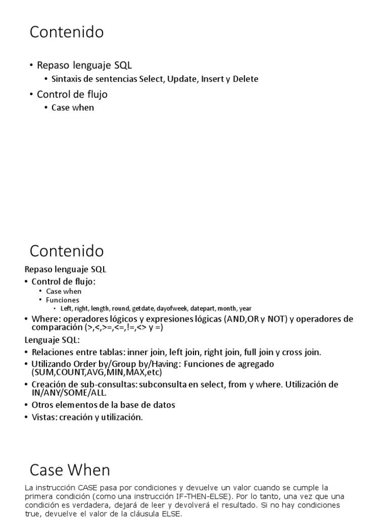 SQL Parte 1 | PDF | SQL | Programación de computadoras