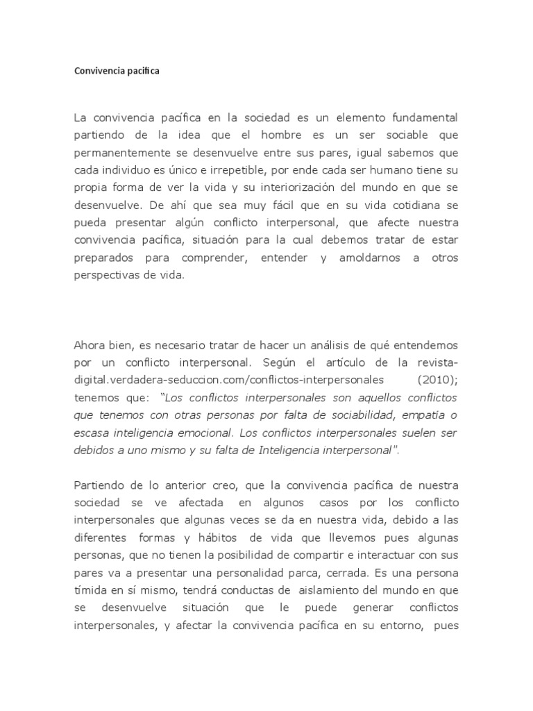 Convivencia Pacifica | PDF | Relaciones interpersonales | Empatía