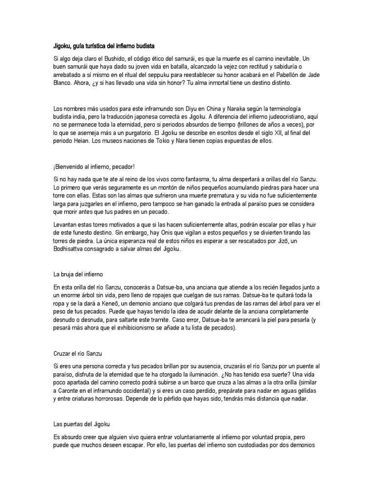 Jigoku - Info Ev Final | PDF | Mitología | Creencia religiosa y doctrina