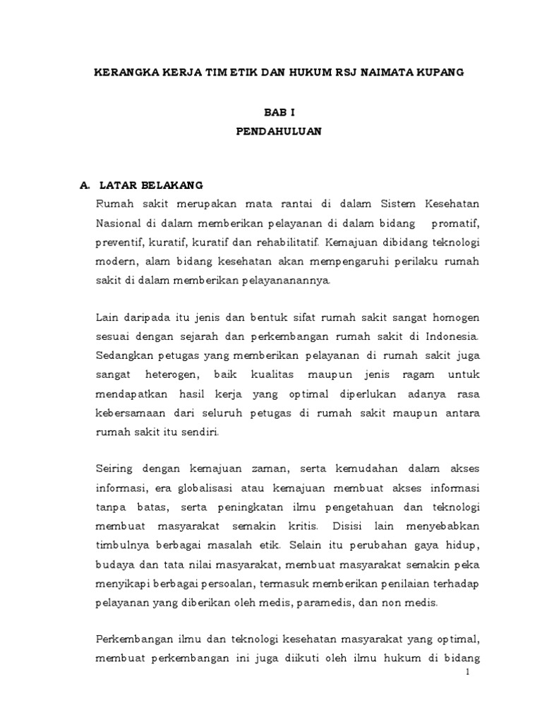 Kerangka Kerja Tim Etk Dan Hukum | PDF