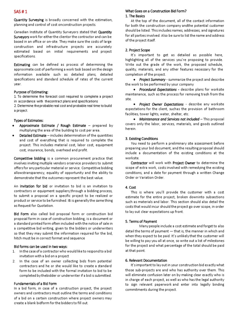 P1 QS Reviewer | Download Free PDF | Concrete | Cement