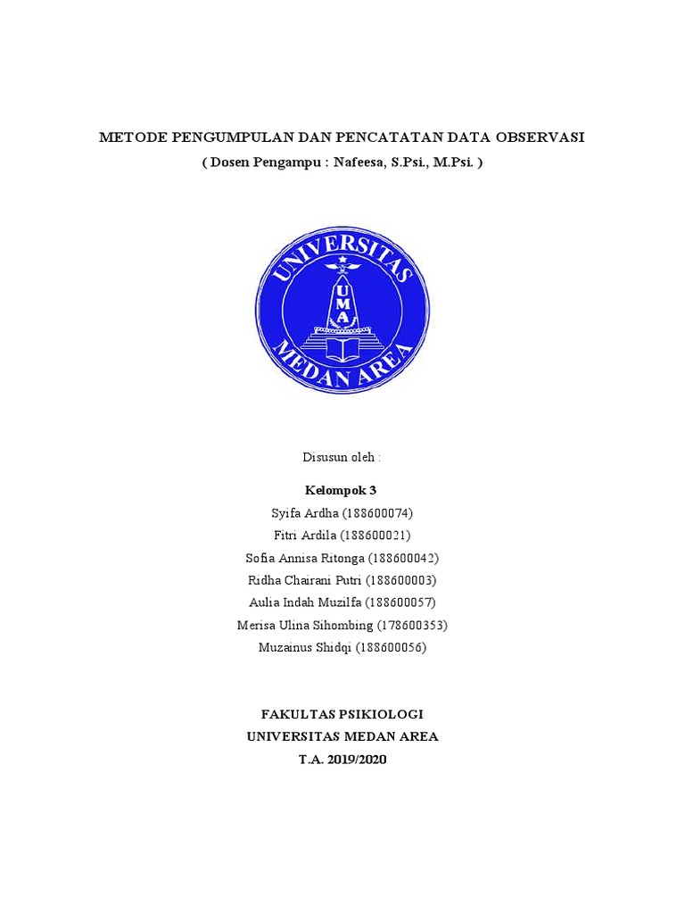 Contoh Metode Pencatatan Observasi | PDF