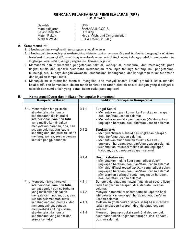 Contoh RPP Terintegrasi | PDF