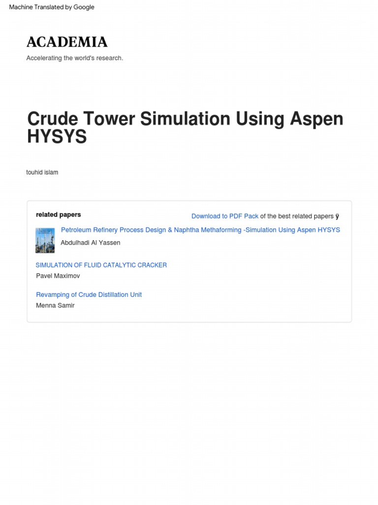 Material Tercera Clase - Using - Aspen - HYSYS-with-cover-page - Traduccion | PDF | Distillation ...