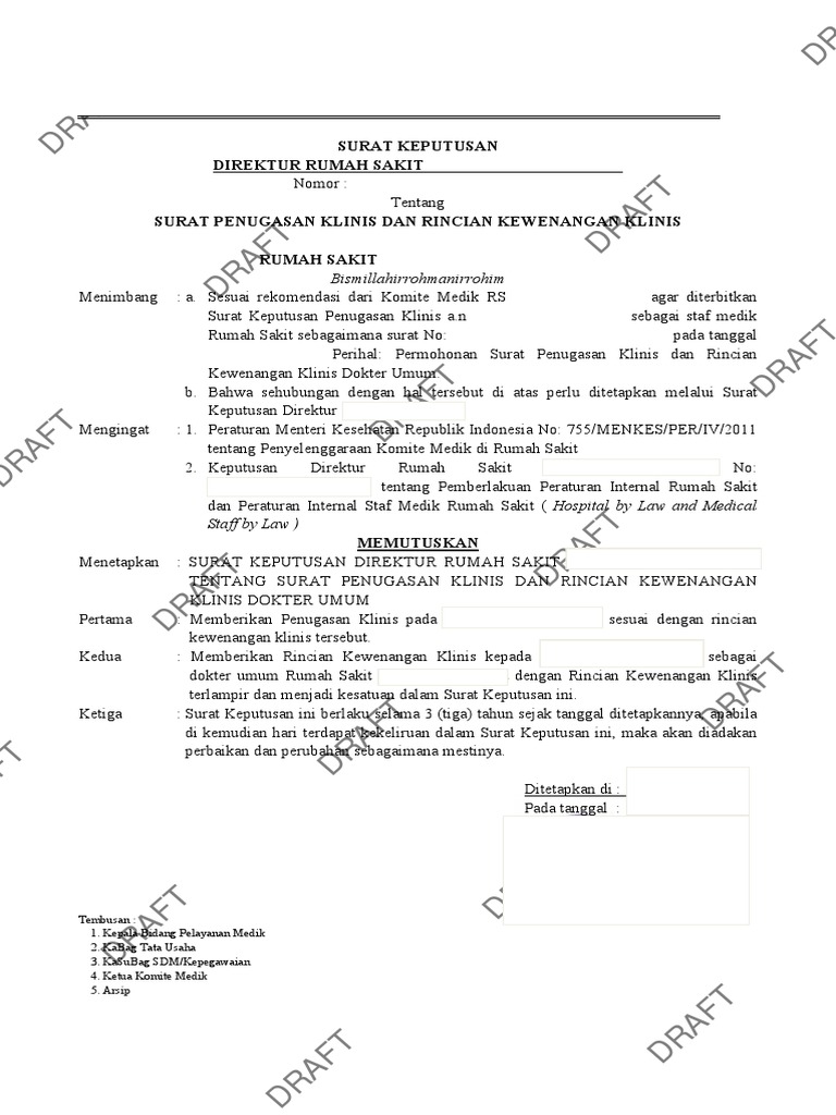 DRAFT - Contoh Surat Penugasan | PDF