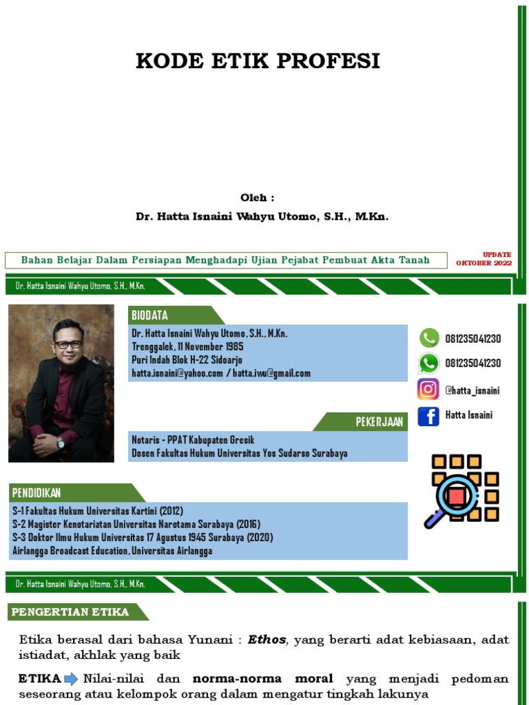 Kode Etik Profesi PPAT | PDF