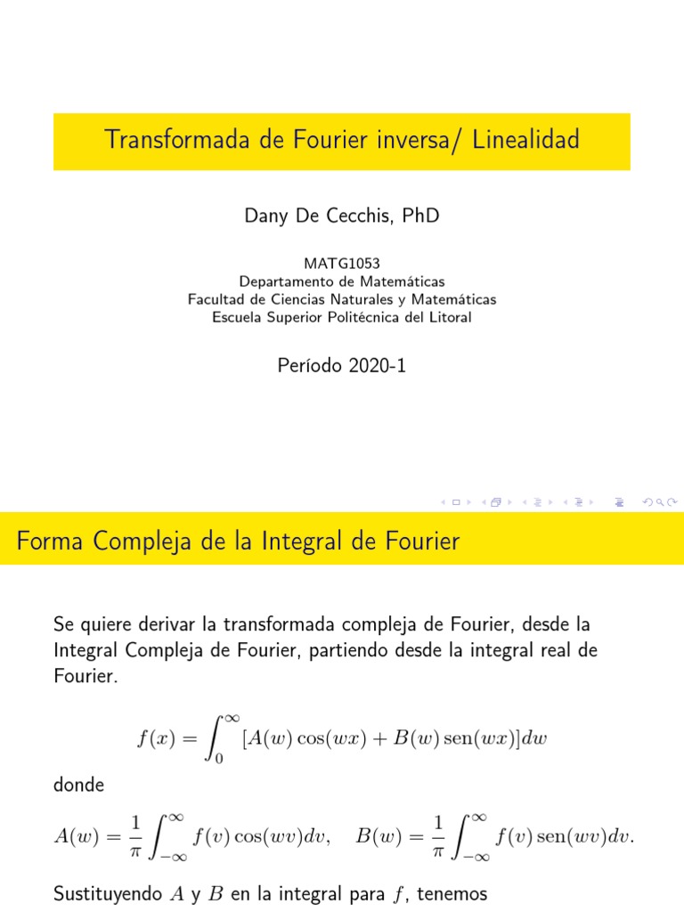 Fourier 6 | PDF | Transformada de Fourier | Integral