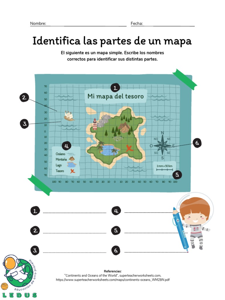Identificación de partes de un mapa | PDF | Geografía Física | Ciencias ...