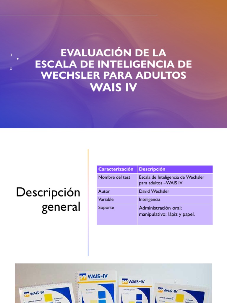 EVALUACIÓN_DE_LA_ESCALA_DE_INTELIGENCIA_DE_WECHSLER_MATERIA_CLASE_5401 | PDF | Escala de ...