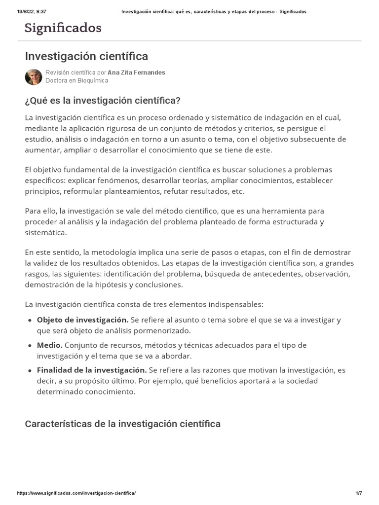 Investigación Científica - Qué Es, Características y Etapas Del Proceso ...