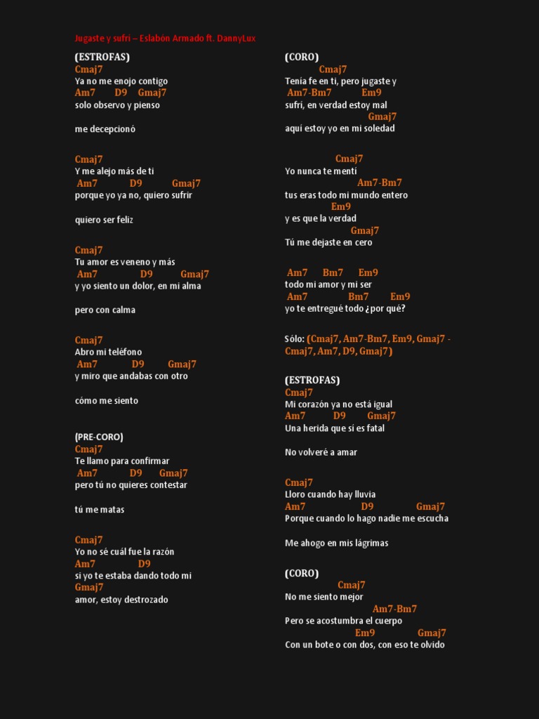 Jugaste y Sufrí - Eslabón Armado Ft. DannyLux | PDF