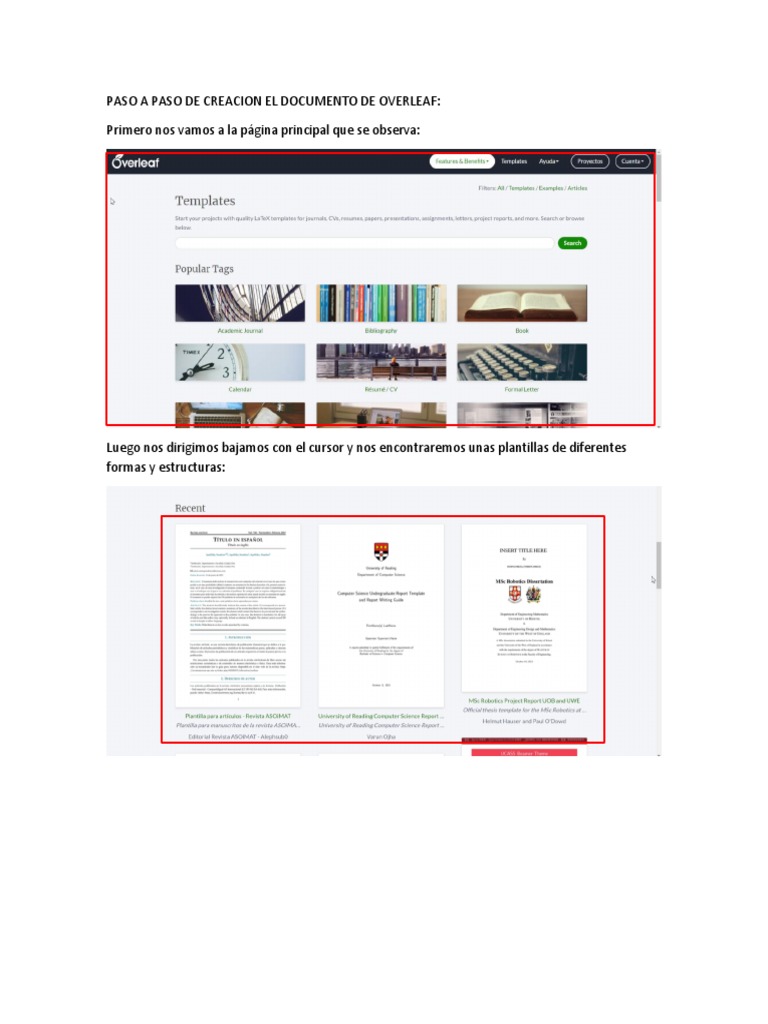 Paso A Paso de Creacion El Documento de Overleaf | PDF