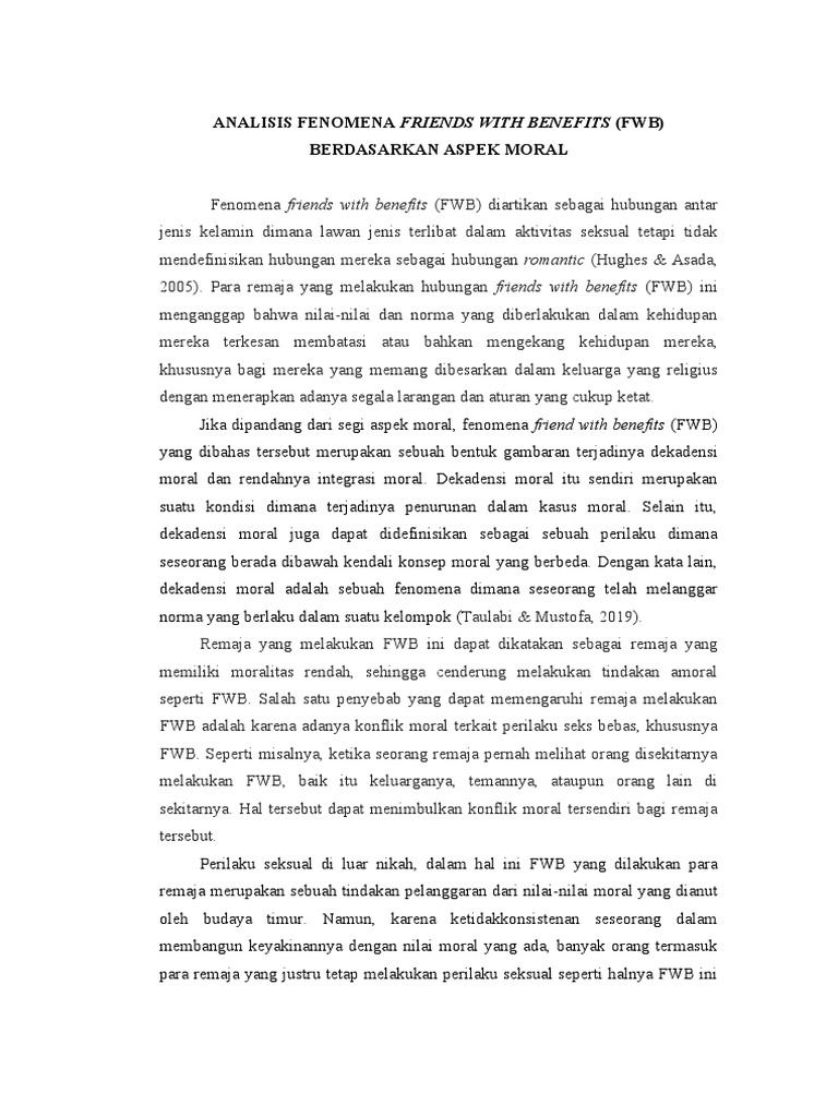 Analisis Fenomena FWB Berdasarkan Aspek Moral | PDF
