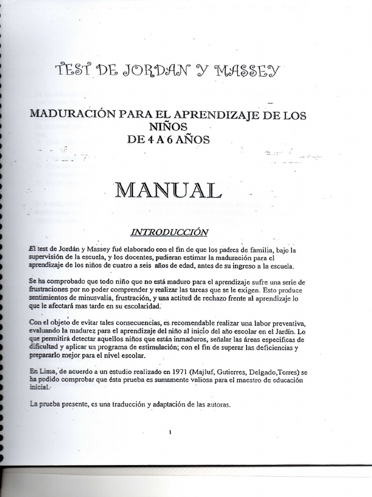 Manual Test de Jordan y Massey | PDF