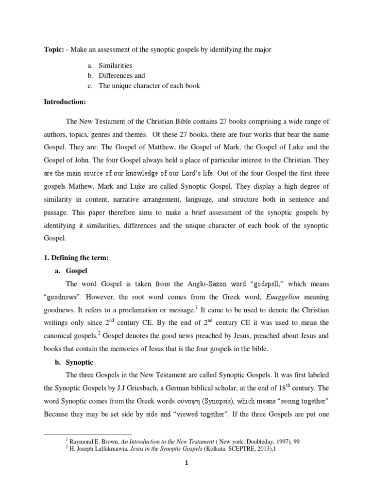 Synoptic Gospel | PDF | Gospel Of Mark | Gospels