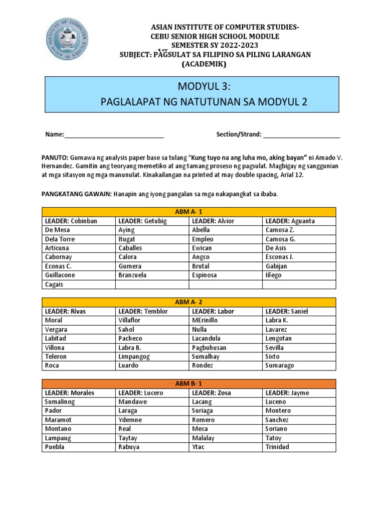Fil121 Module3 | PDF