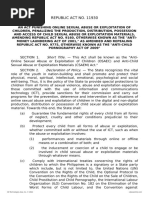 R A 11930 - Anti OSAEC and Anti CSAEM Act 1 | PDF | Rights | Human Rights