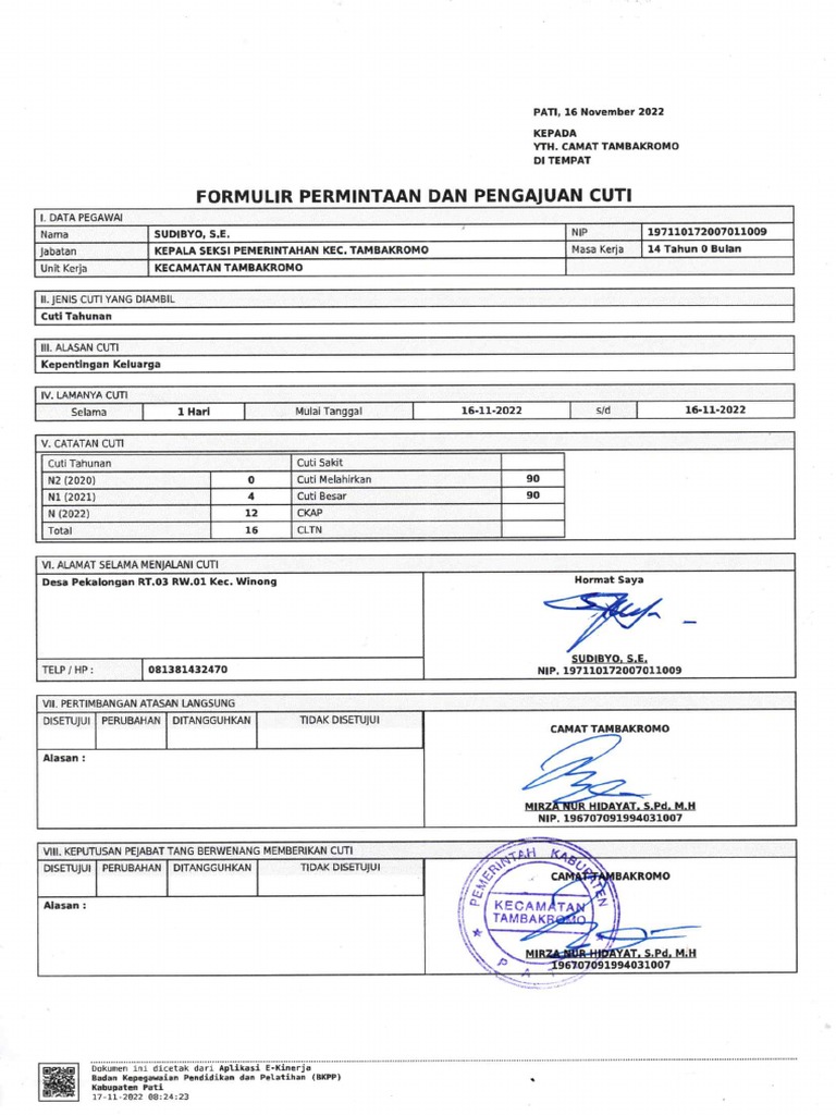 Cuti Dib 16 Nov | PDF