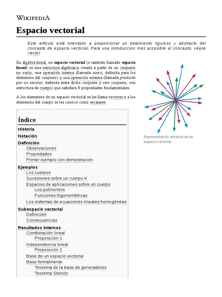 Espacio Vectorial | PDF | Espacio vectorial | Base (álgebra lineal)
