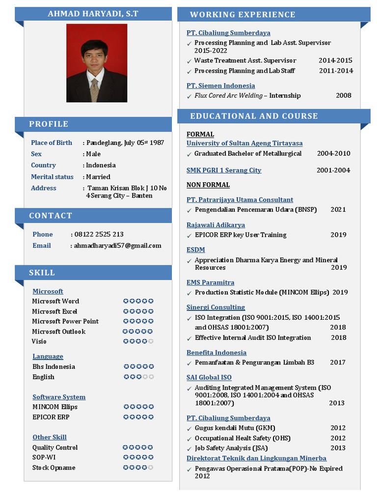 CV. Ahmad Haryadi.. | PDF | Business | Computing