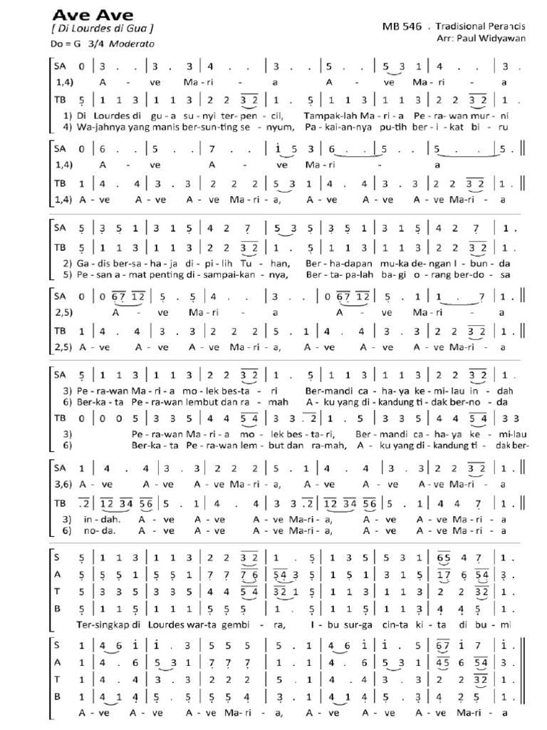 Ave Ave Di Lourdes Di Gua | PDF