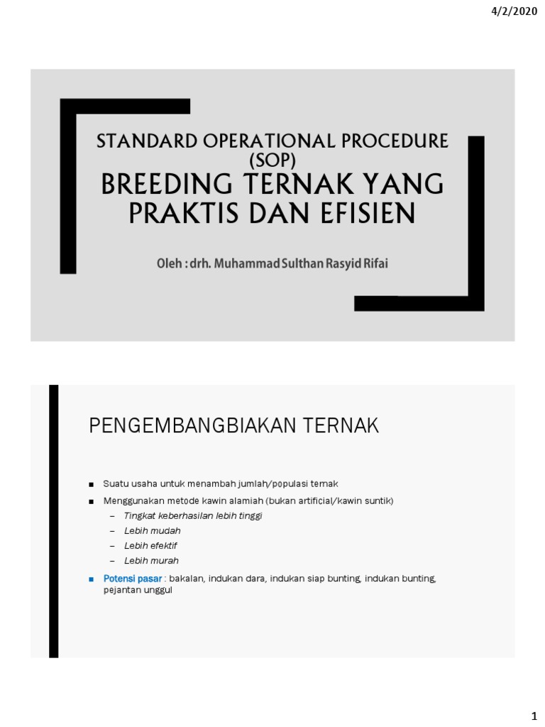 Materi 13 Sop Breeding | PDF
