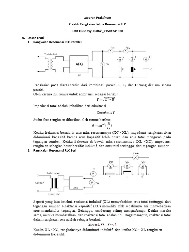 Praktikum Rangkaian Resonansi RLC | PDF